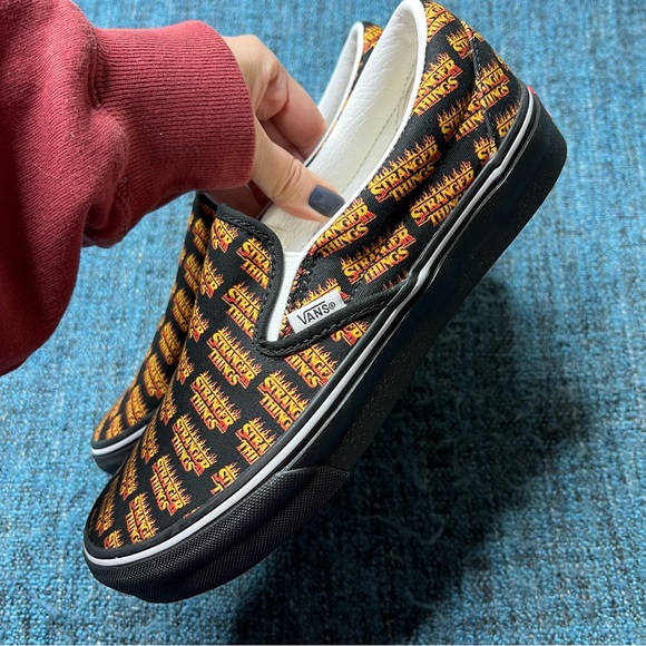 Vans | Shoes | Rare Vans X Stranger Things Custom Slip On Sneakers ...